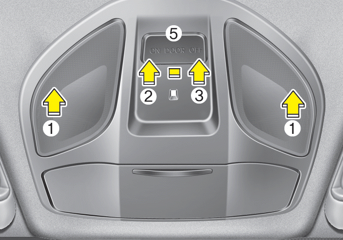 Hyundai Santa Fe: Map lamp - Interior light - Features of your vehicle